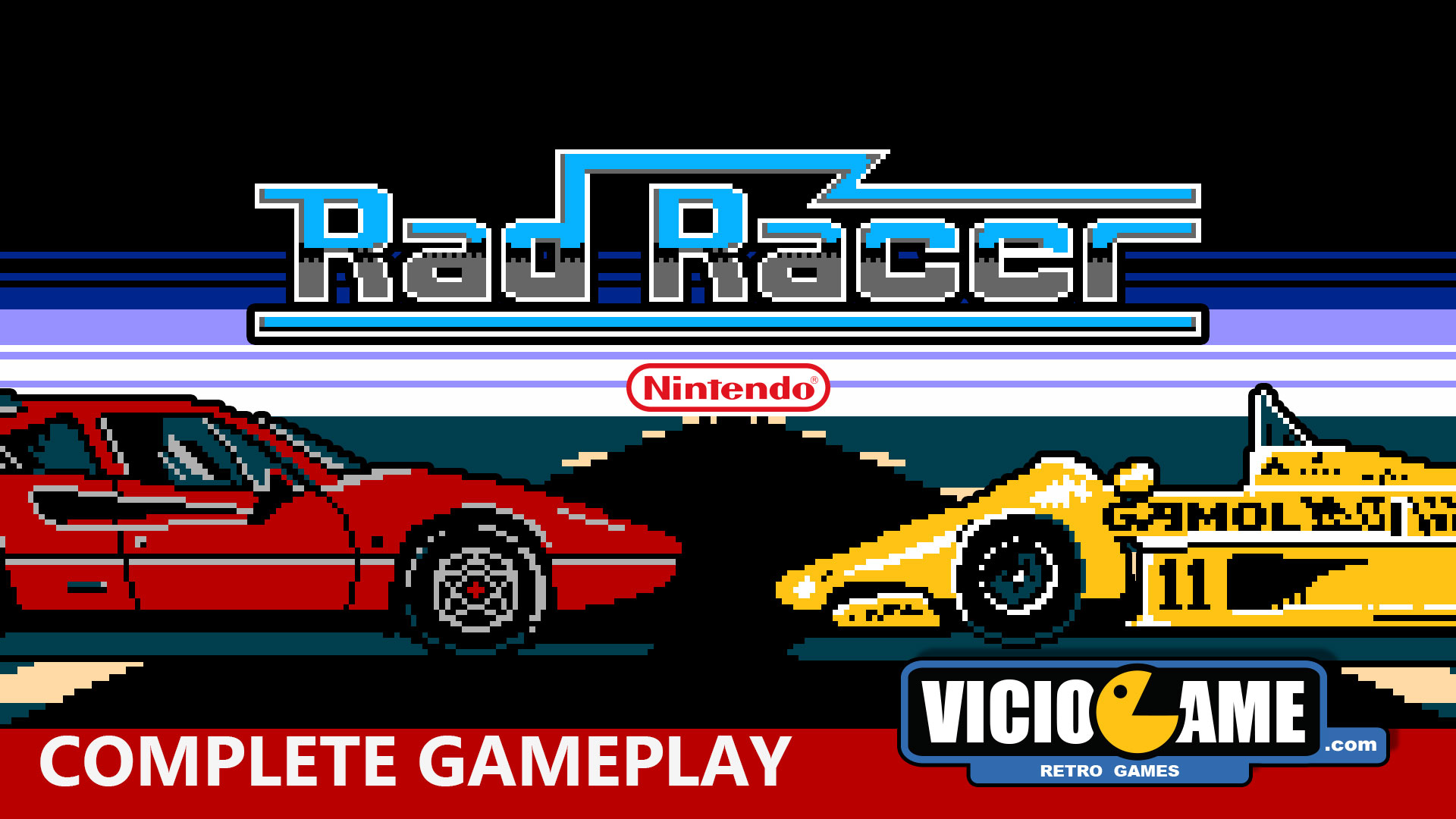 🎮 Rad Racer (Nintendo) Complete Gameplay – VICIOGAME
