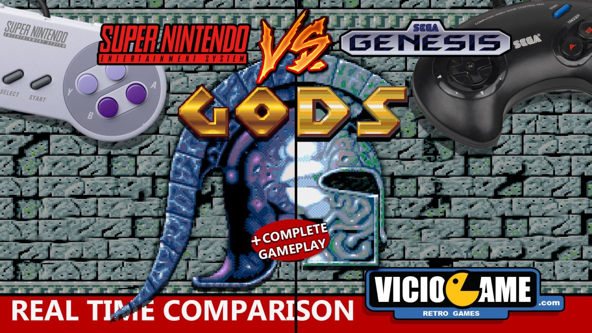 🎮 Gods (SNES Vs Mega Drive) Real Time Comparison – VICIOGAME