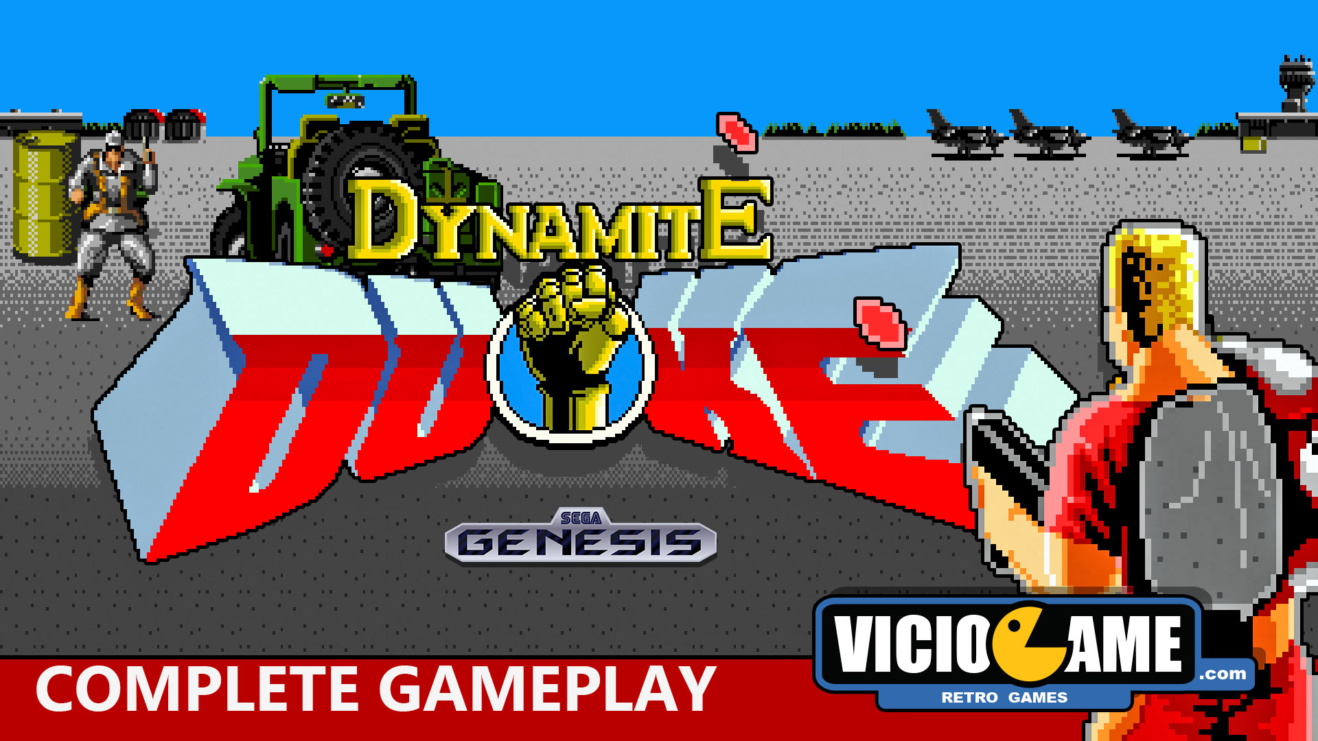 🎮 Dynamite Duke (Mega Drive) Complete Gameplay – VICIOGAME