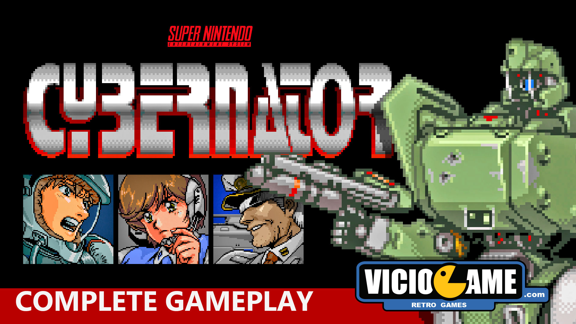 🎮 Cybernator (Super Nintendo) Complete Gameplay – VICIOGAME