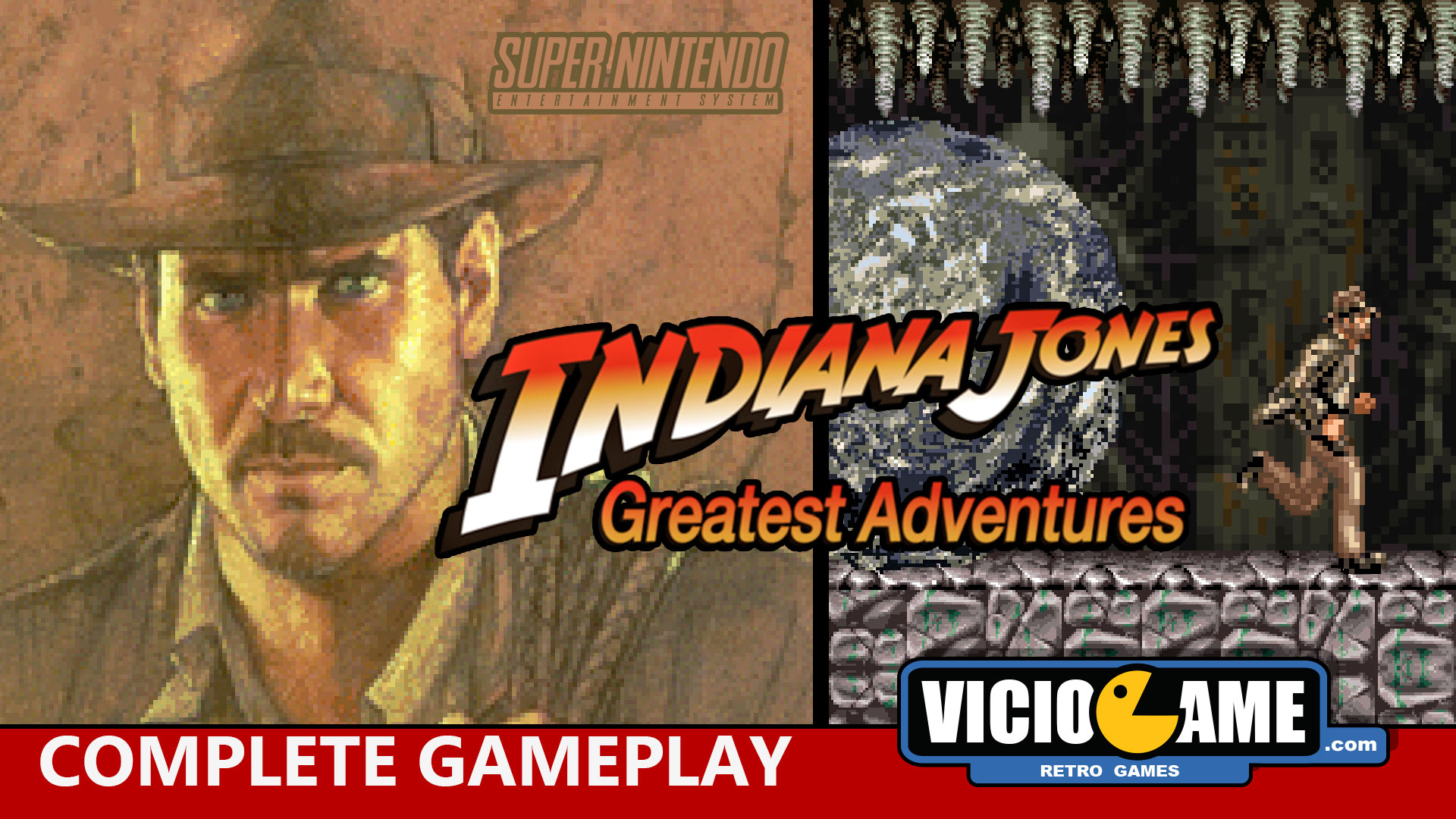 🎮 Indiana Jones (Super Nintendo) Complete Gameplay – VICIOGAME