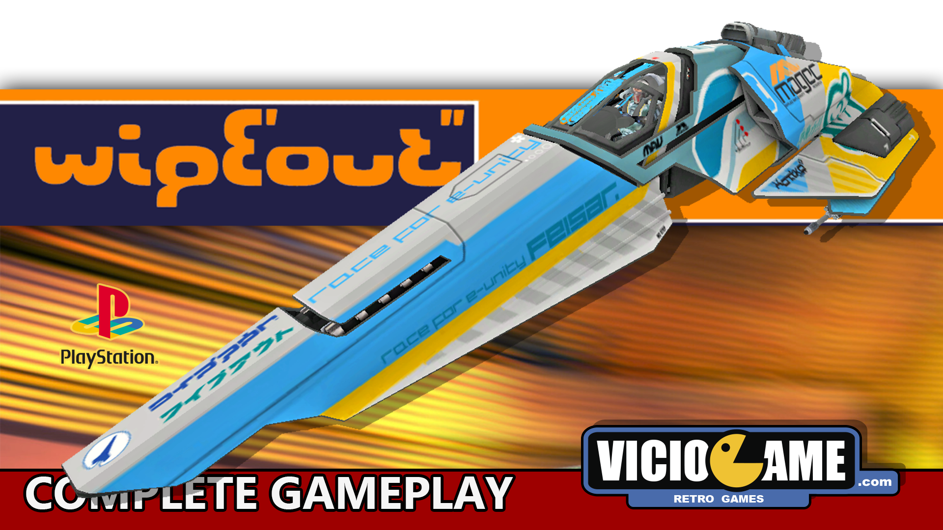 🎮 Wipeout (PlayStation) Complete Gameplay – VICIOGAME