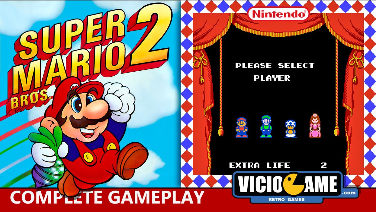🎮 Super Mario Bros 2 (Nintendo) Complete Gameplay – VICIOGAME