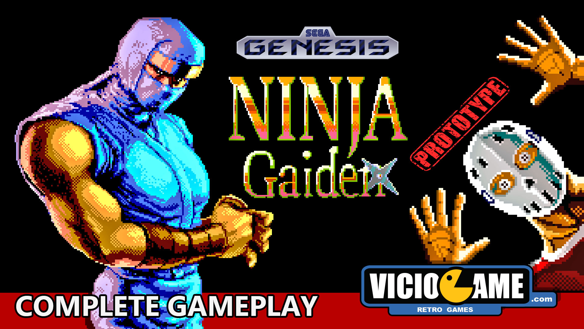 🎮 Ninja Gaiden (Mega Drive) Complete Gameplay – VICIOGAME