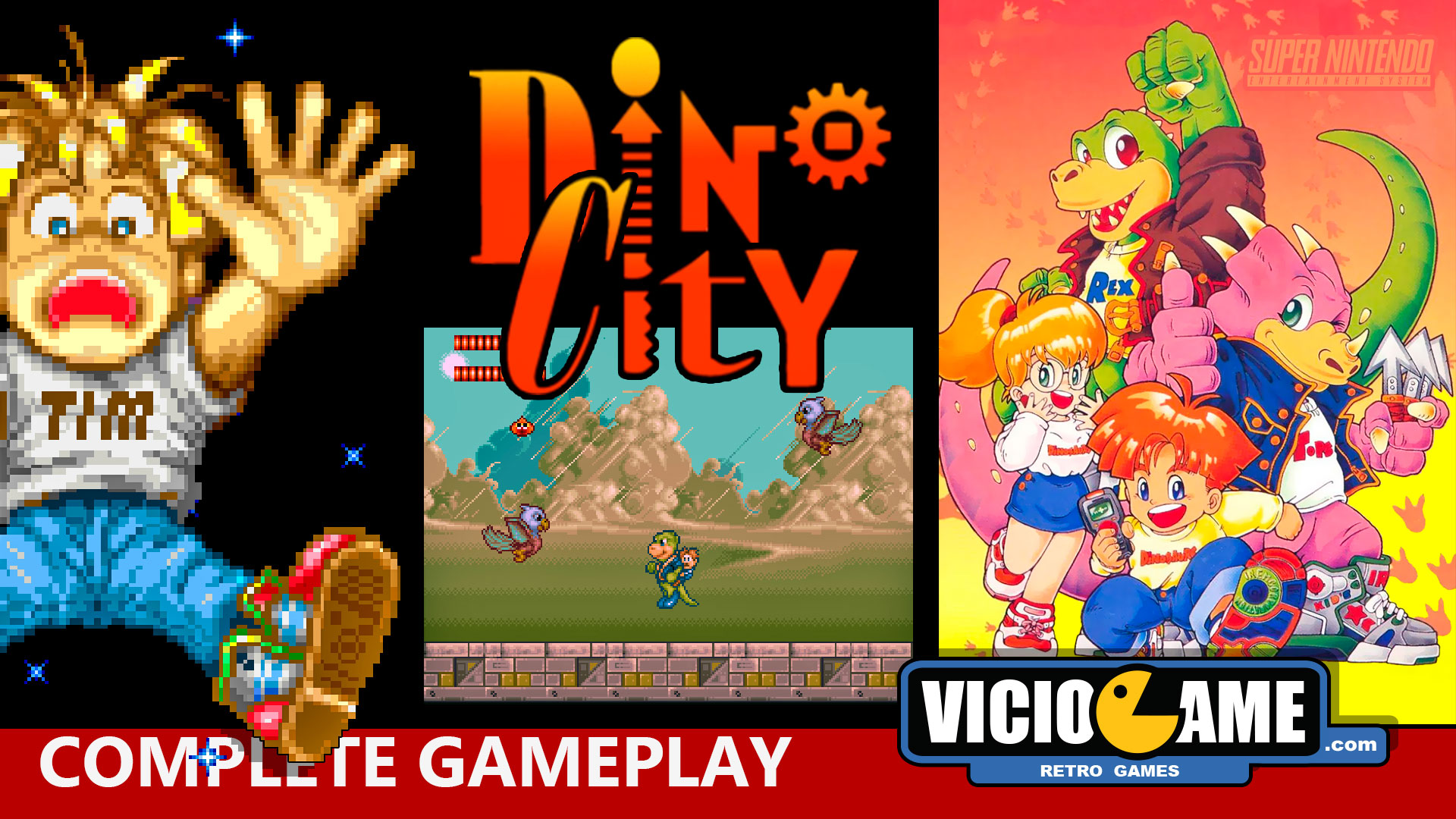 🎮 Dino City (Super Nintendo) Complete Gameplay – VICIOGAME