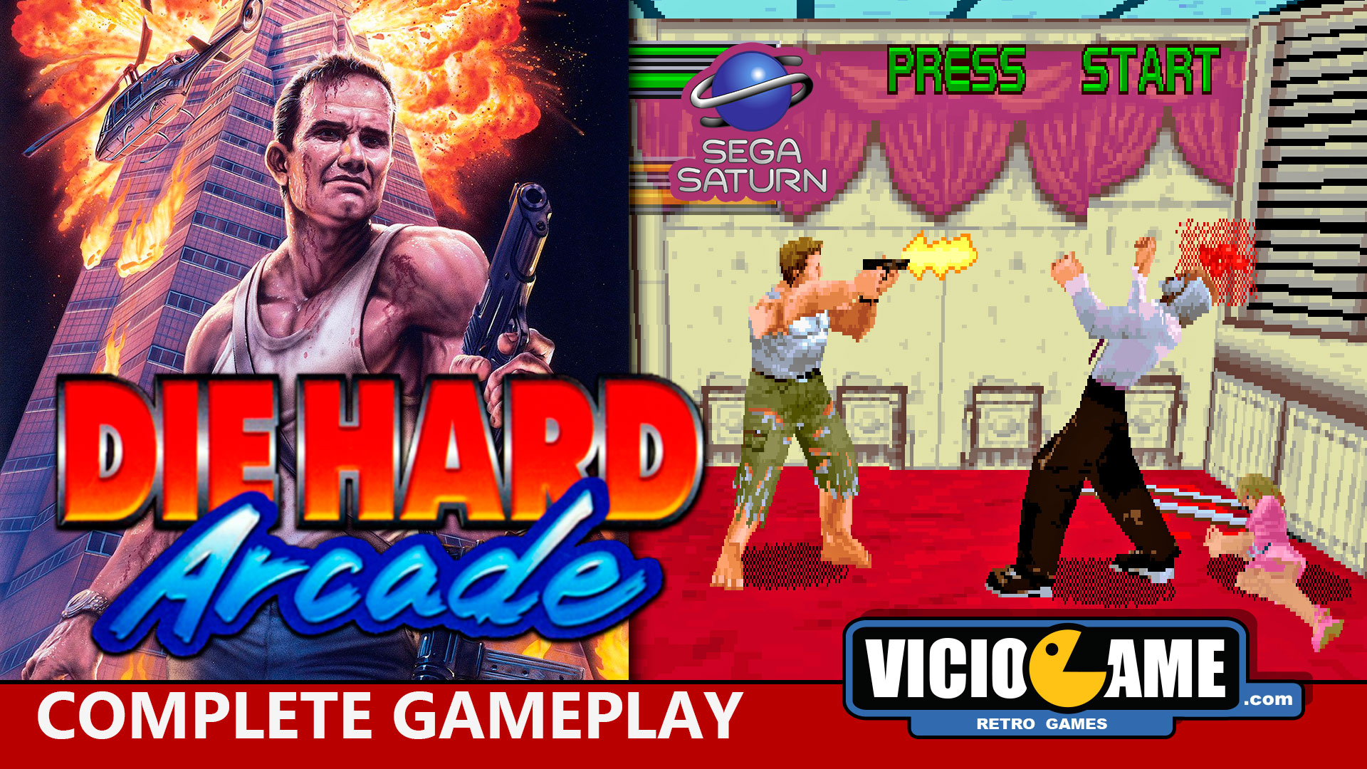 🎮 Die Hard Arcade (Sega Saturn) Complete Gameplay – VICIOGAME