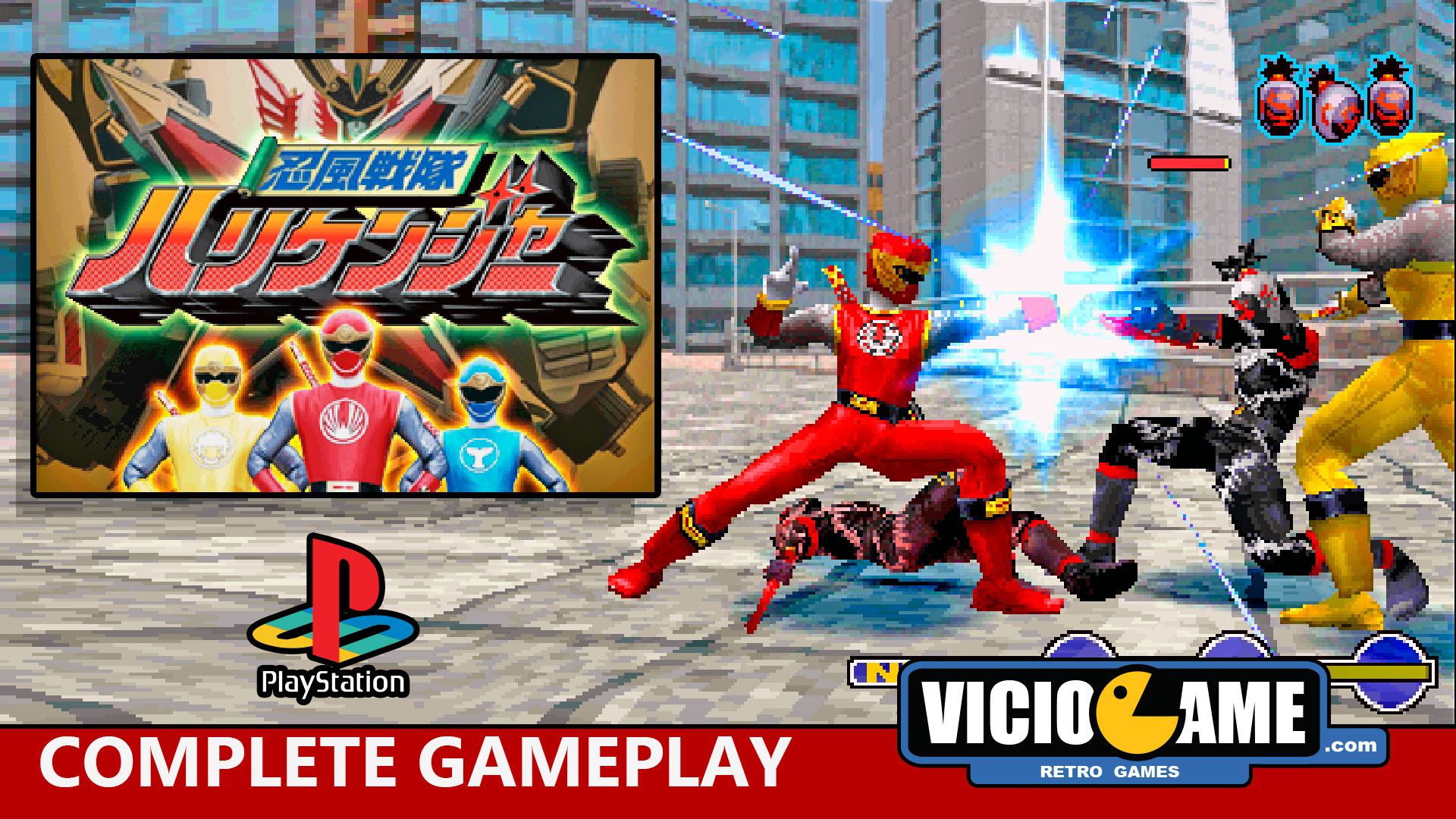 🎮 Ninpu Sentai Hurricaneger (PlayStation) Complete Gameplay – VICIOGAME