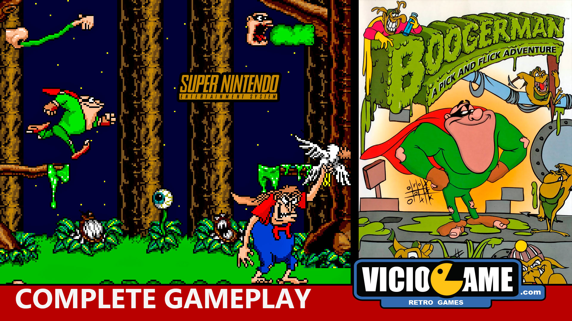 🎮 Boogerman (Super Nintendo) Complete Gameplay – VICIOGAME