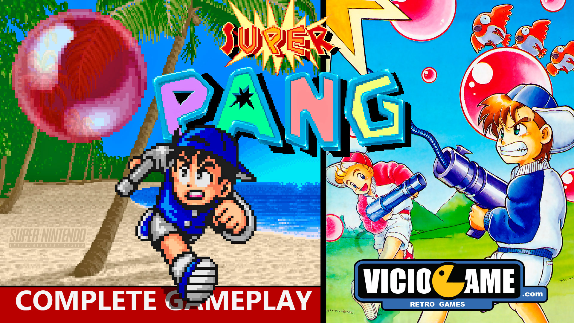 🎮 Super Buster Bros (Super Nintendo) Complete Gameplay – VICIOGAME