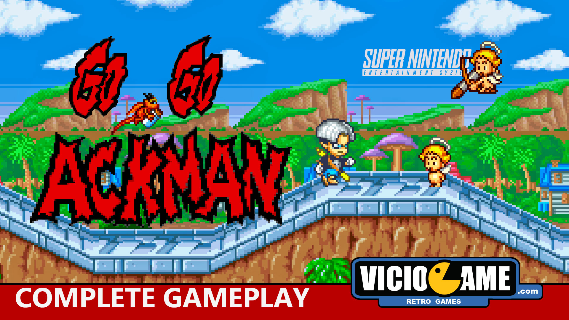 🎮 Go Go Ackman (Super Nintendo) Complete Gameplay – VICIOGAME
