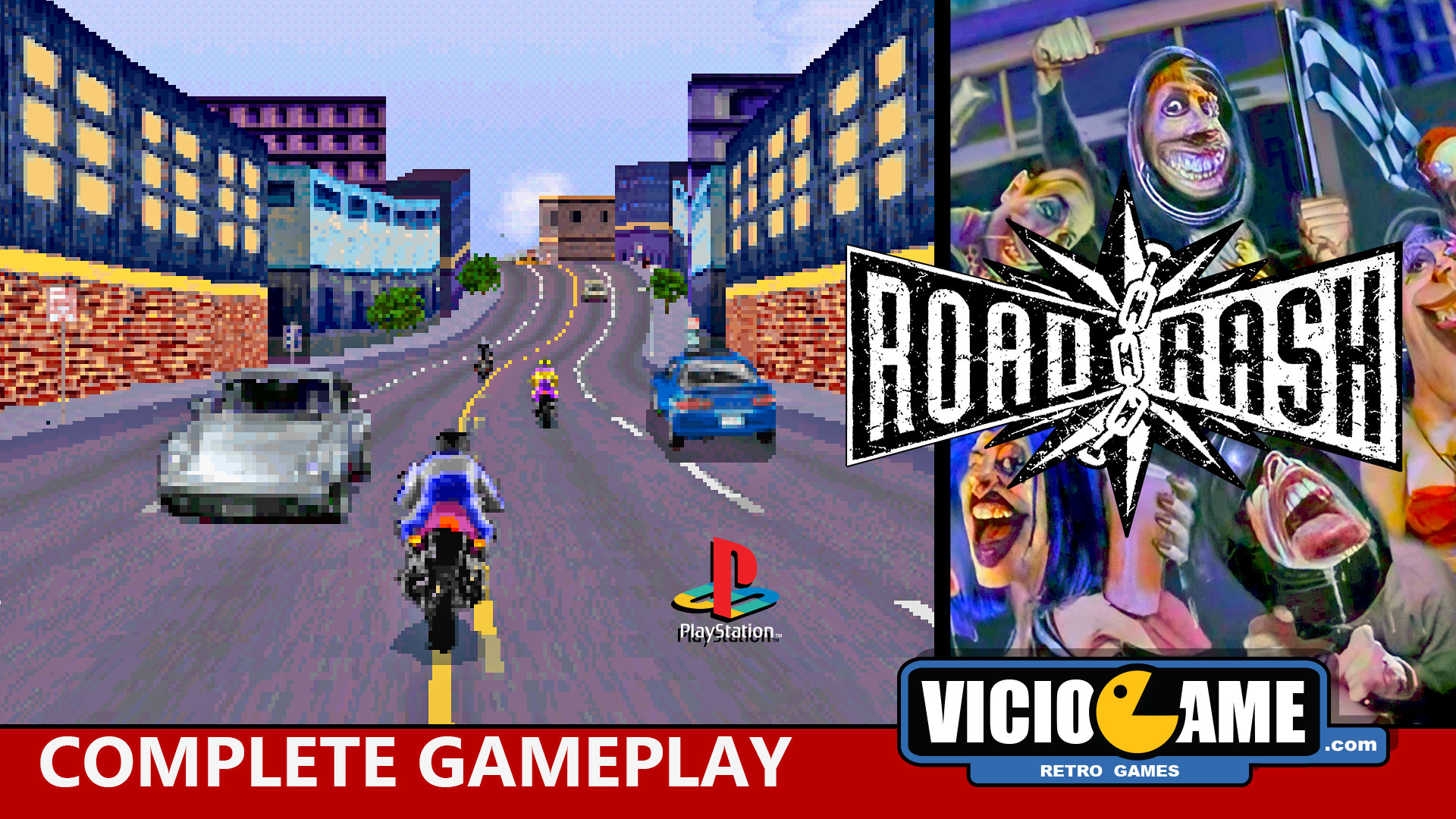 🎮 Road Rash (Playstation) Complete Gameplay – VICIOGAME