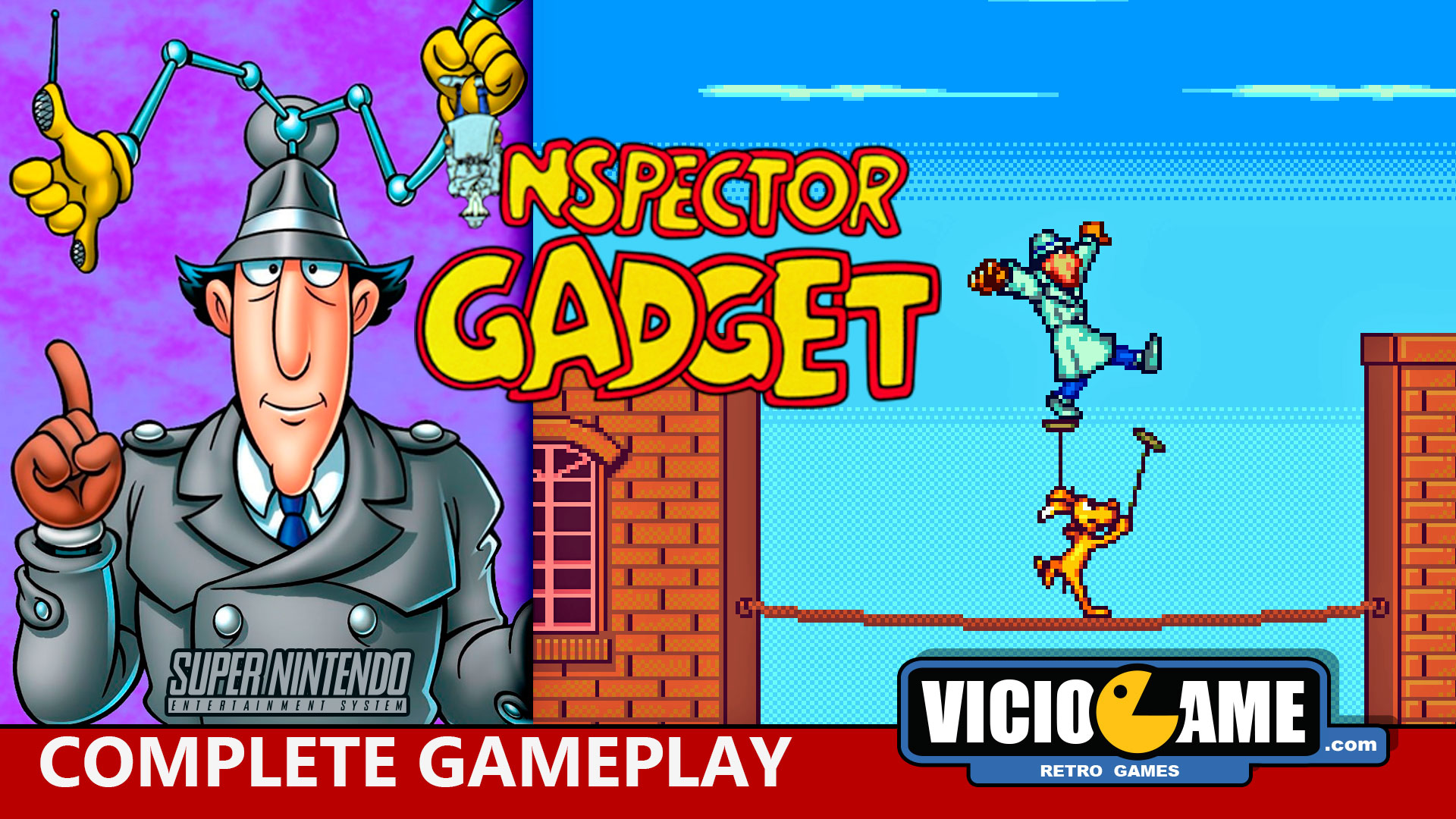 🎮 Inspector Gadget (Super Nintendo) Complete Gameplay – VICIOGAME
