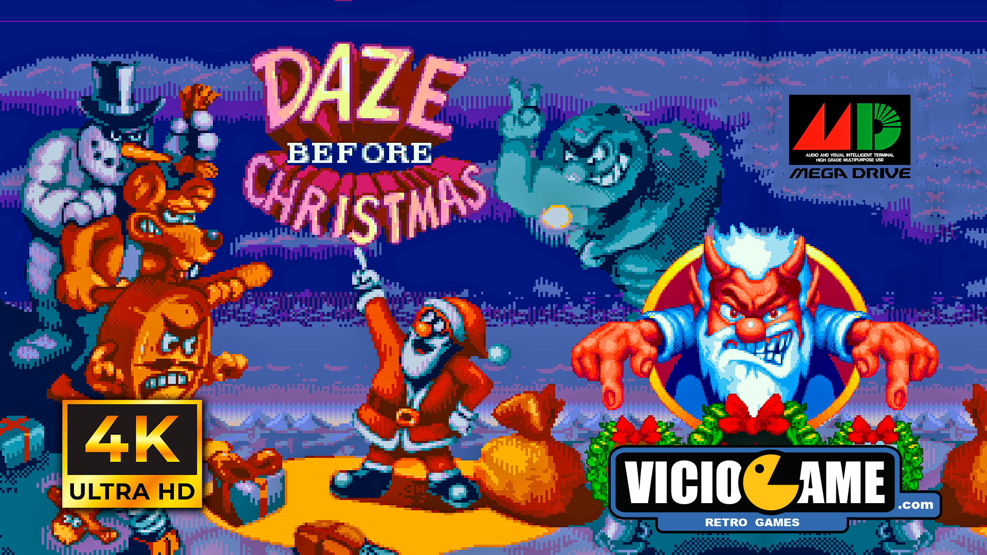 🎮 Daze Before Christmas (Mega Drive) 4K 60FPS Complete Gameplay – VICIOGAME
