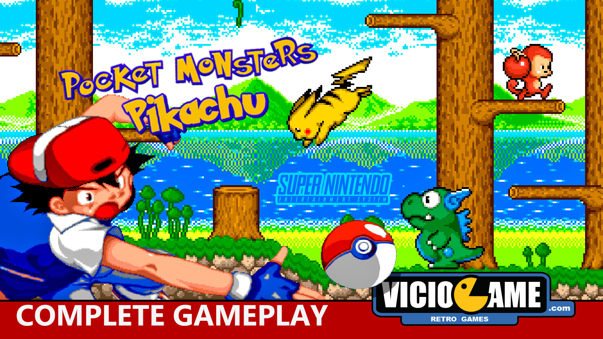 🎮 Pokémon (Super Nintendo) Complete Gameplay – VICIOGAME