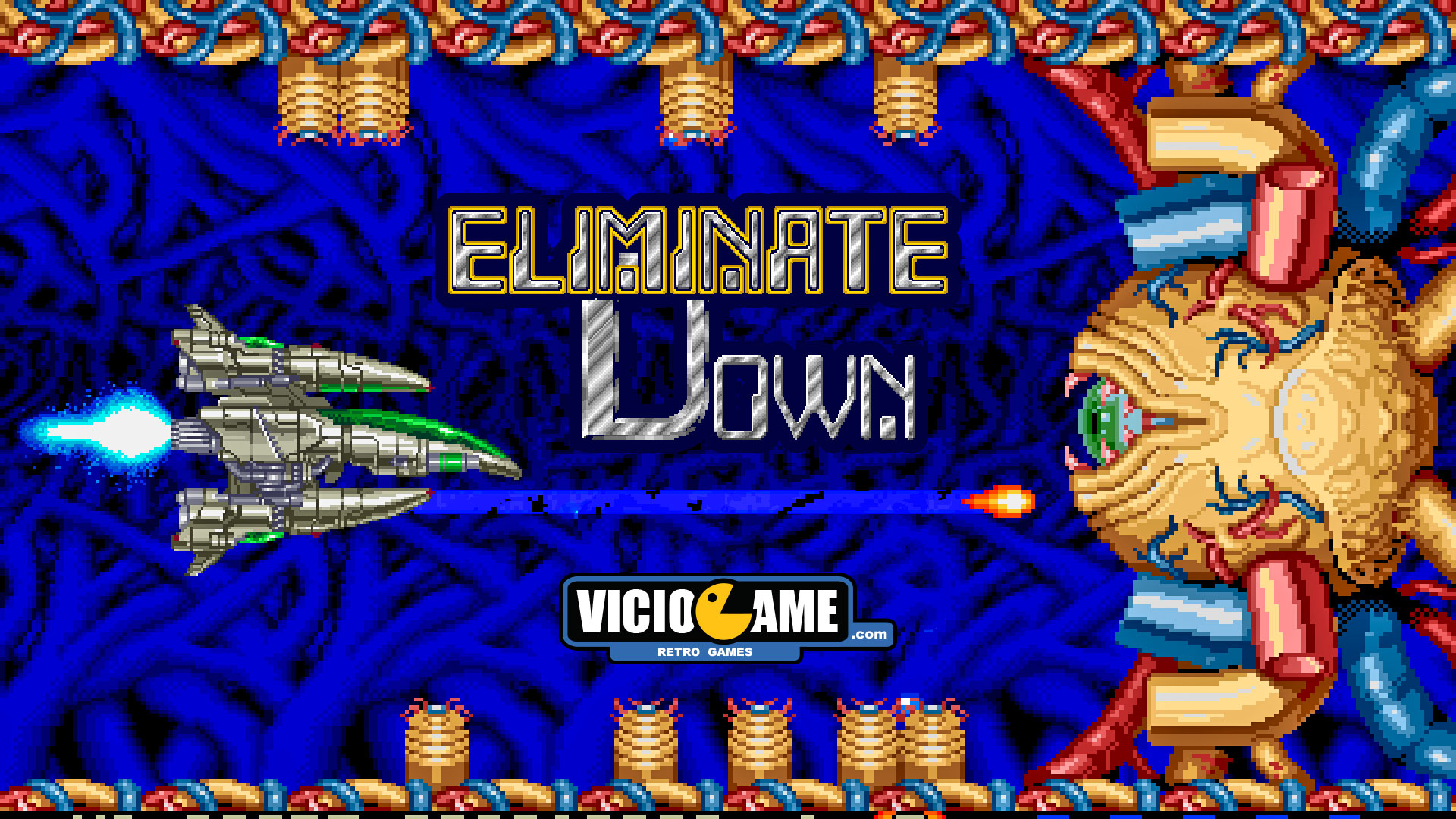 🎮 Eliminate Down (Mega Drive) Complete Gameplay – VICIOGAME