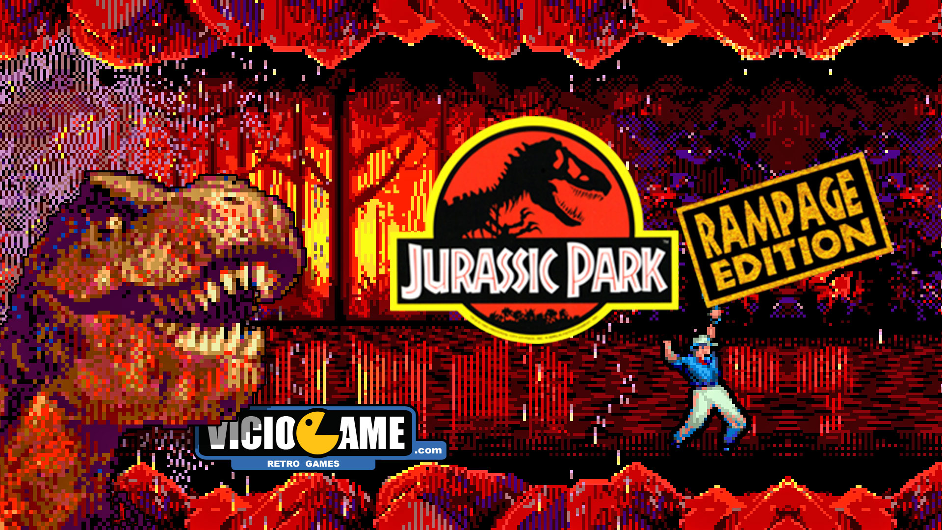 Jurassic Park: Rampage Edition (Sega Genesis) Complete Gameplay – VICIOGAME